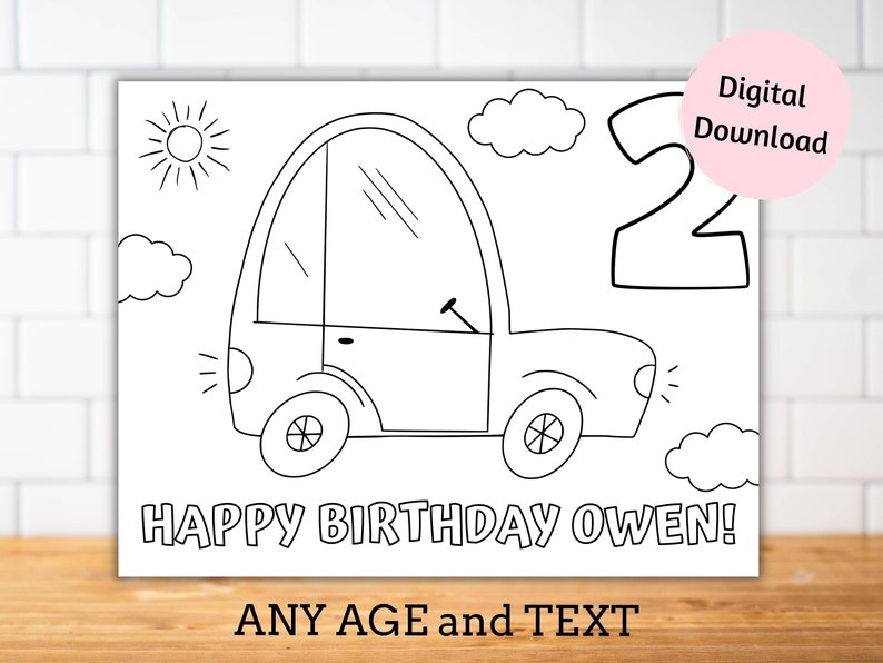 Printable Cars Coloring Sheet, Transportation Birthday Party Games ...