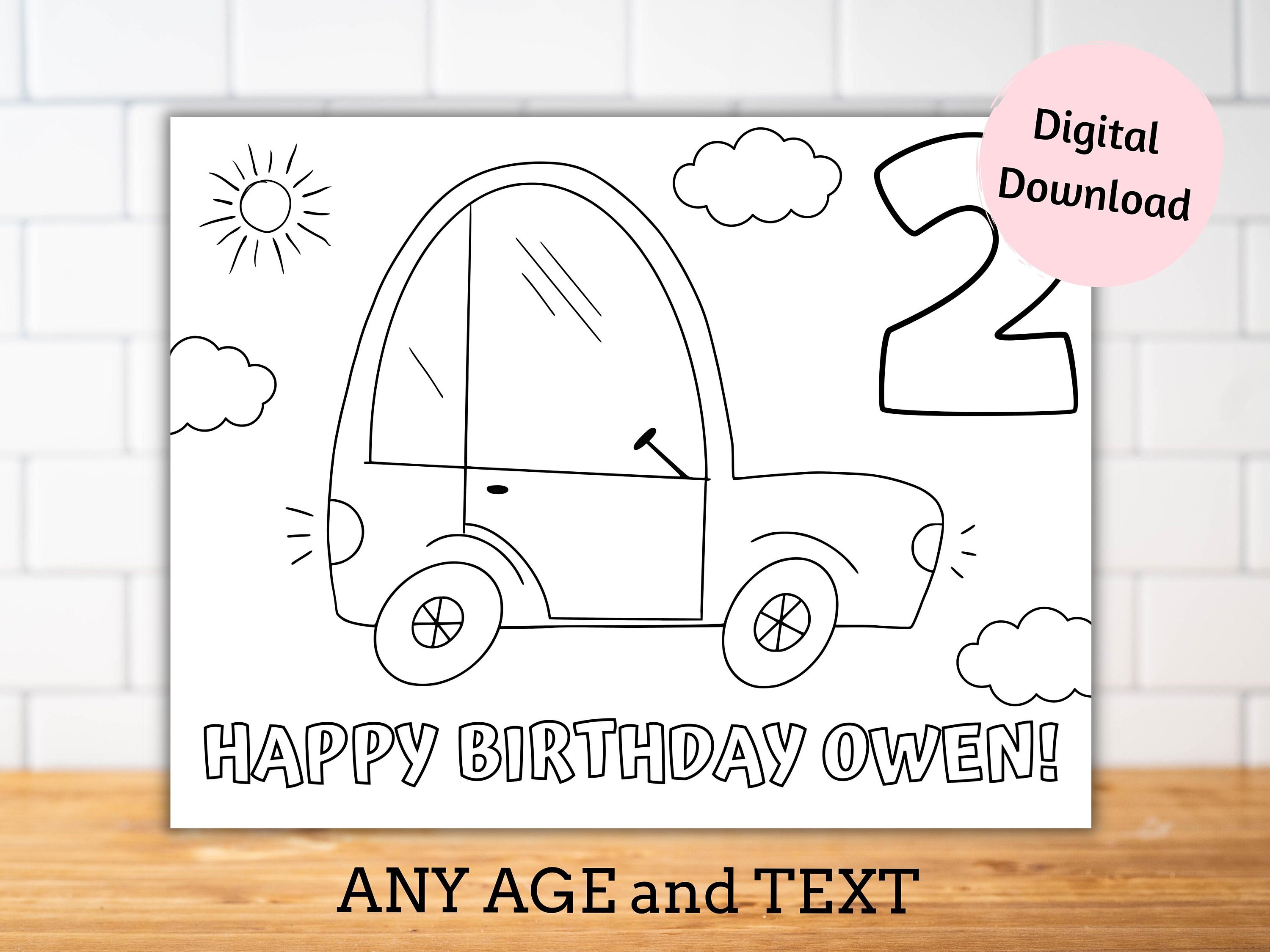 Printable Cars Coloring Sheet, Transportation Birthday Party Games ...