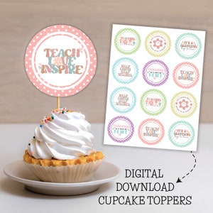 Happy Teacher Appreciation Week Cupcake Toppers, Teacher Appreciation ...