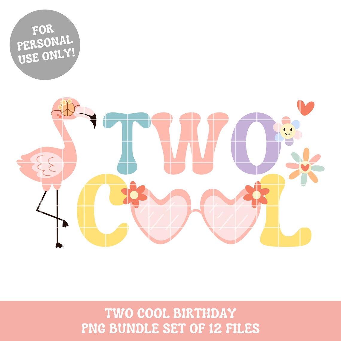 Two Cool Groovy Birthday Shirts Iron on Transfer PNG Bundle, Retro 2nd ...
