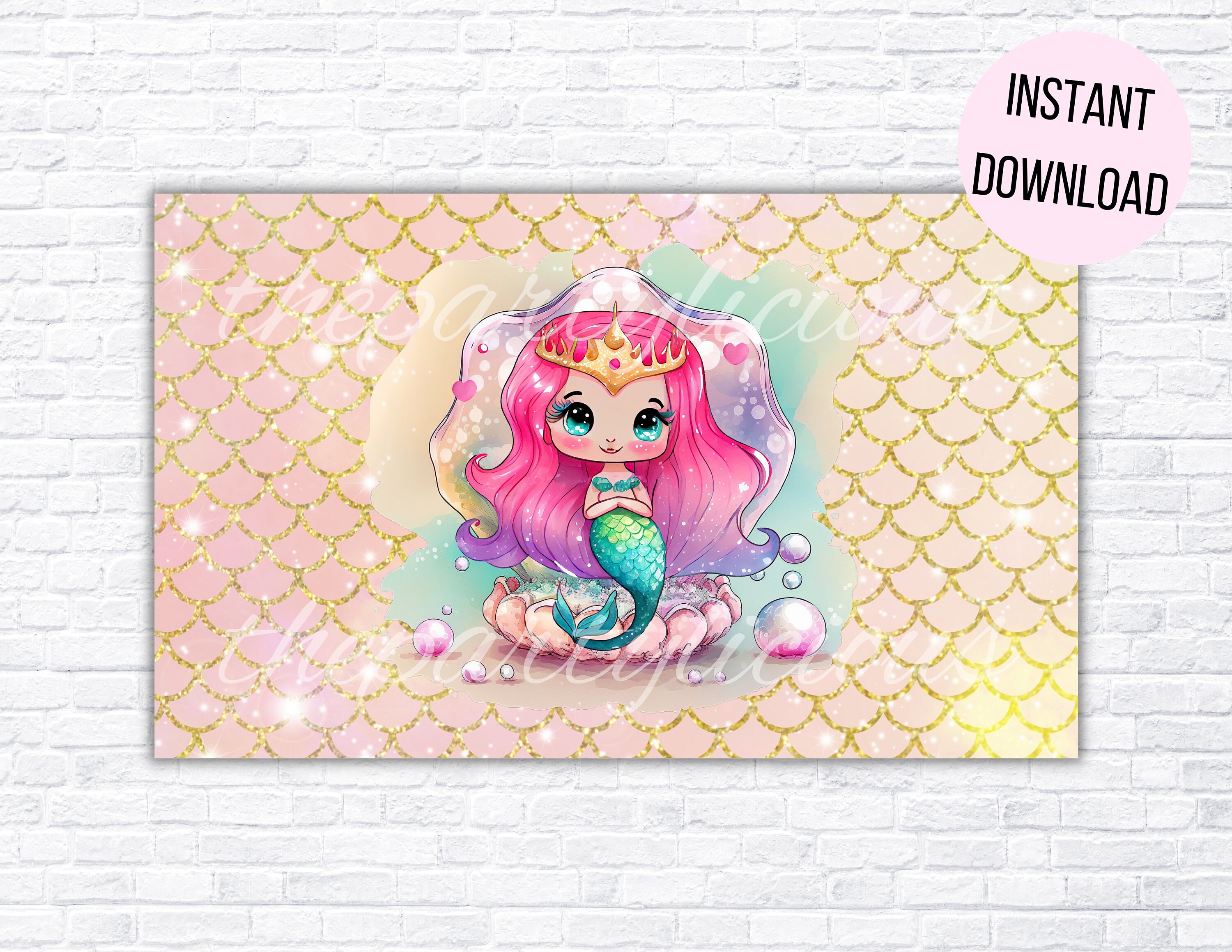 12 Oz Mermaid Flip Top Tumbler Wrappers, Glitter Mermaid Straight Flip ...