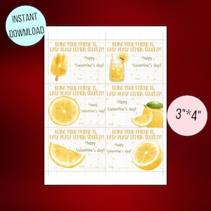 Printable Lemon Valentines Cards for Kids, Lemon Classroom Valentines ...