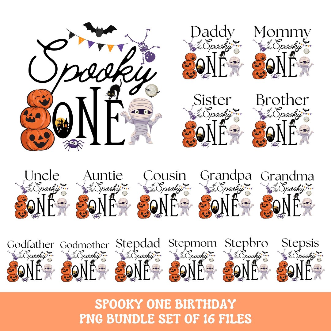 Spooky One Birthday Png Sublimation Bundle, Spooky One 1st Birthday Png ...