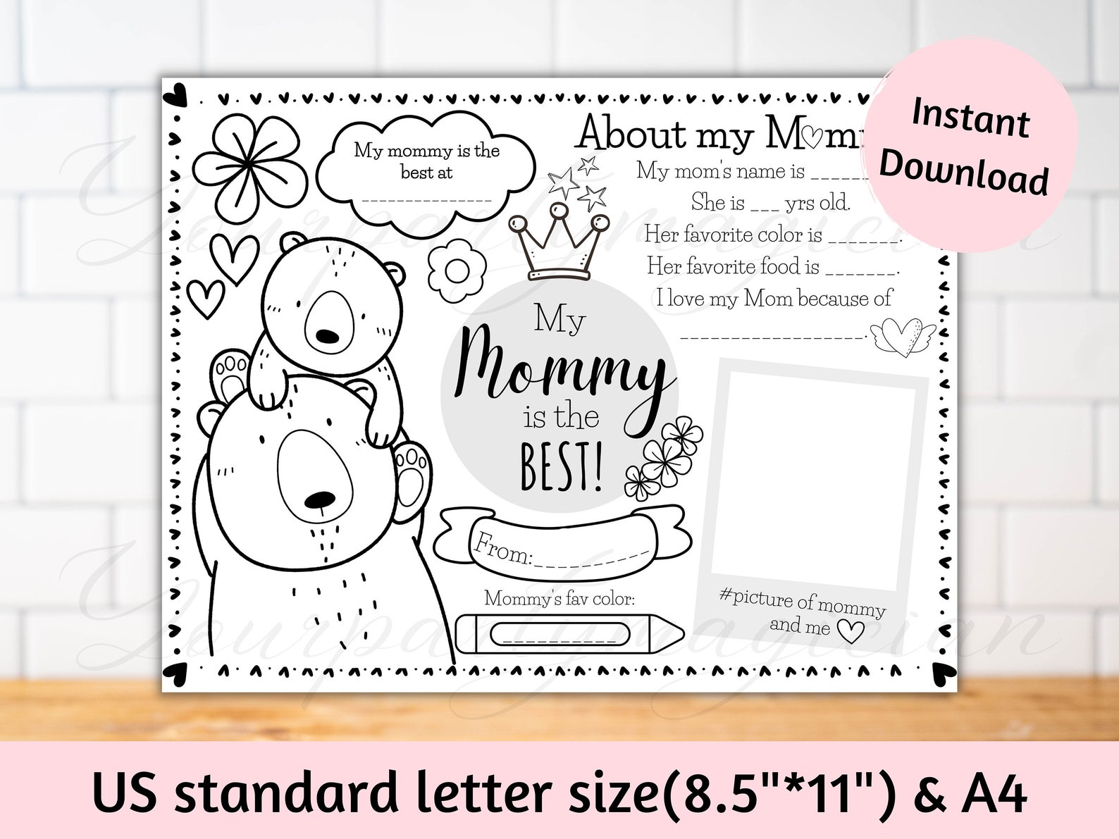 Printable Mother's Day Activity, About My Mother Activity Coloring ...