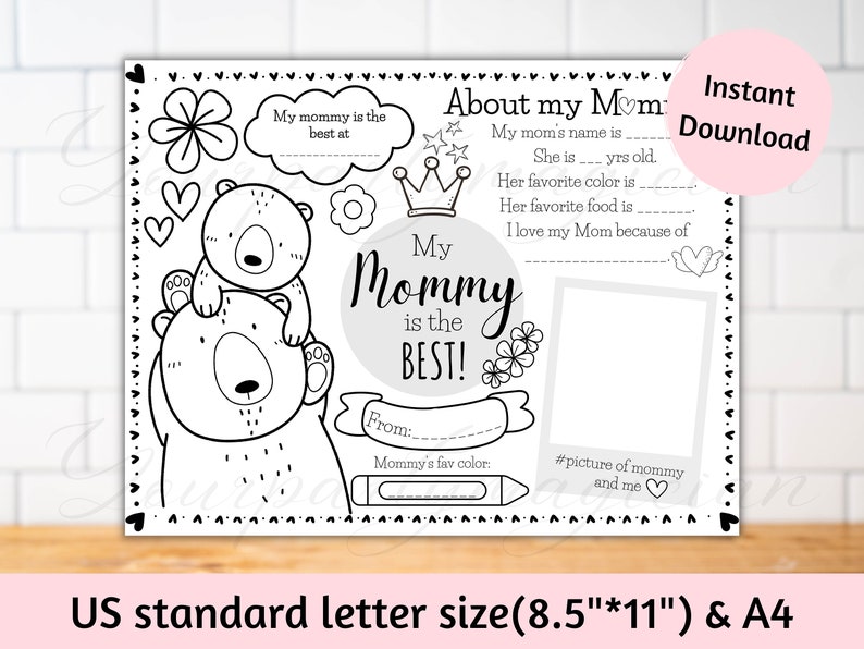 Printable Mother's Day Activity About My Mother Activity - Etsy