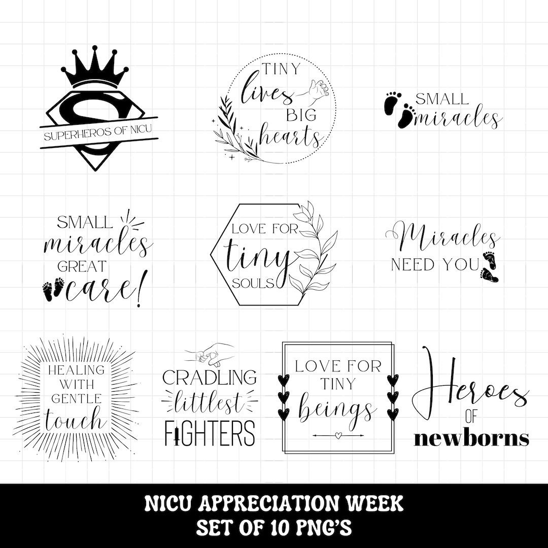 Nicu Happy Neonatal Nurses Week PNG Bundle, NICU Appreciation Week Png ...