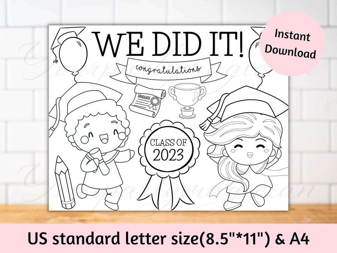 Printable Kindergarten Graduation Activity Sheet Coloring Page - Etsy