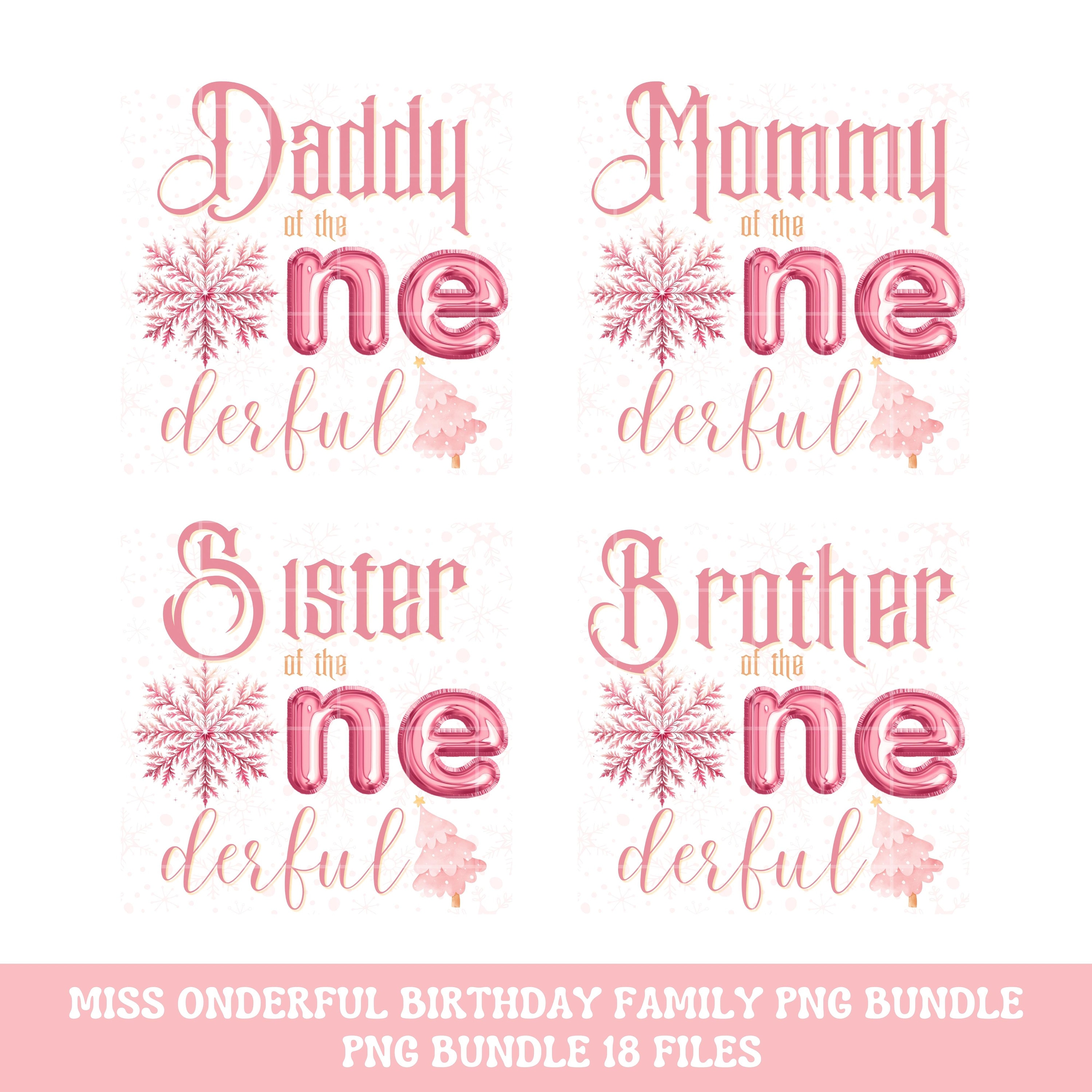 Snowflake First Birthday PNG Iron on Transfer Sublimation Bundle, Miss ...