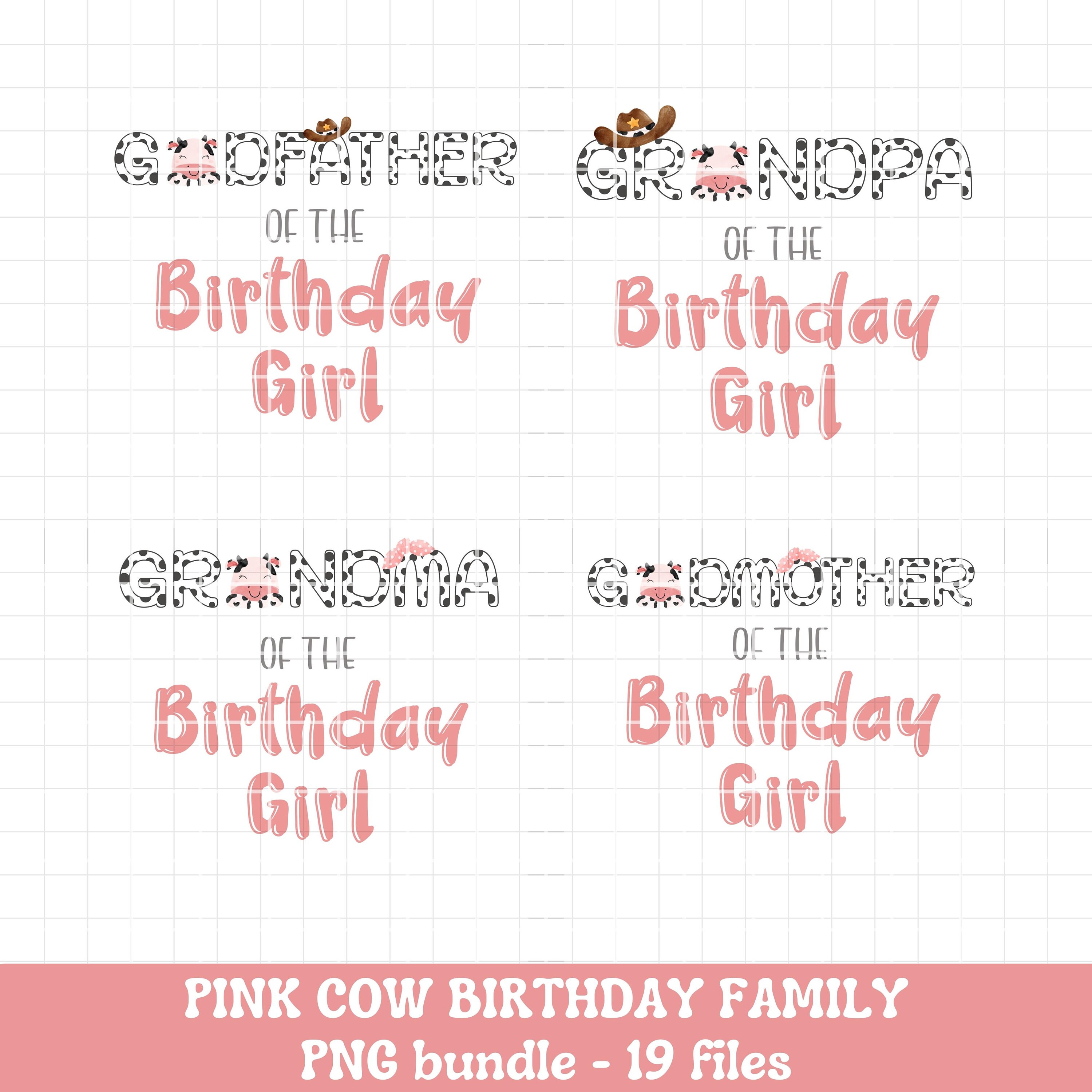 Pink Holy Cow Birthday PNG Shirts Iron on Transfer Sublimation Bundle ...