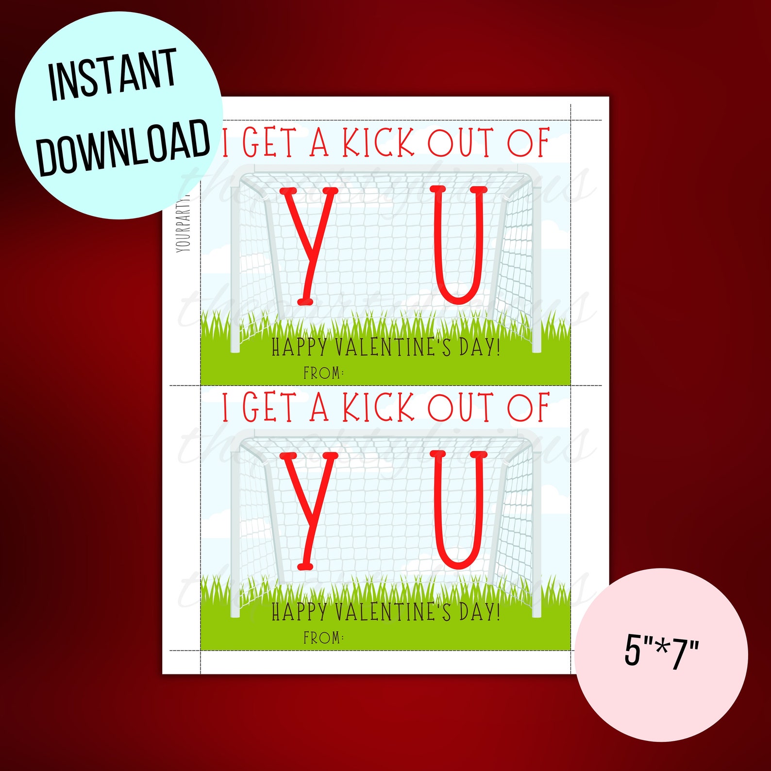 Printable Soccer Valentines Day Cookie Card, Valentines for School ...