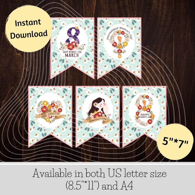 Printable Happy Women's Day Banner, International Women's Day Banner ...