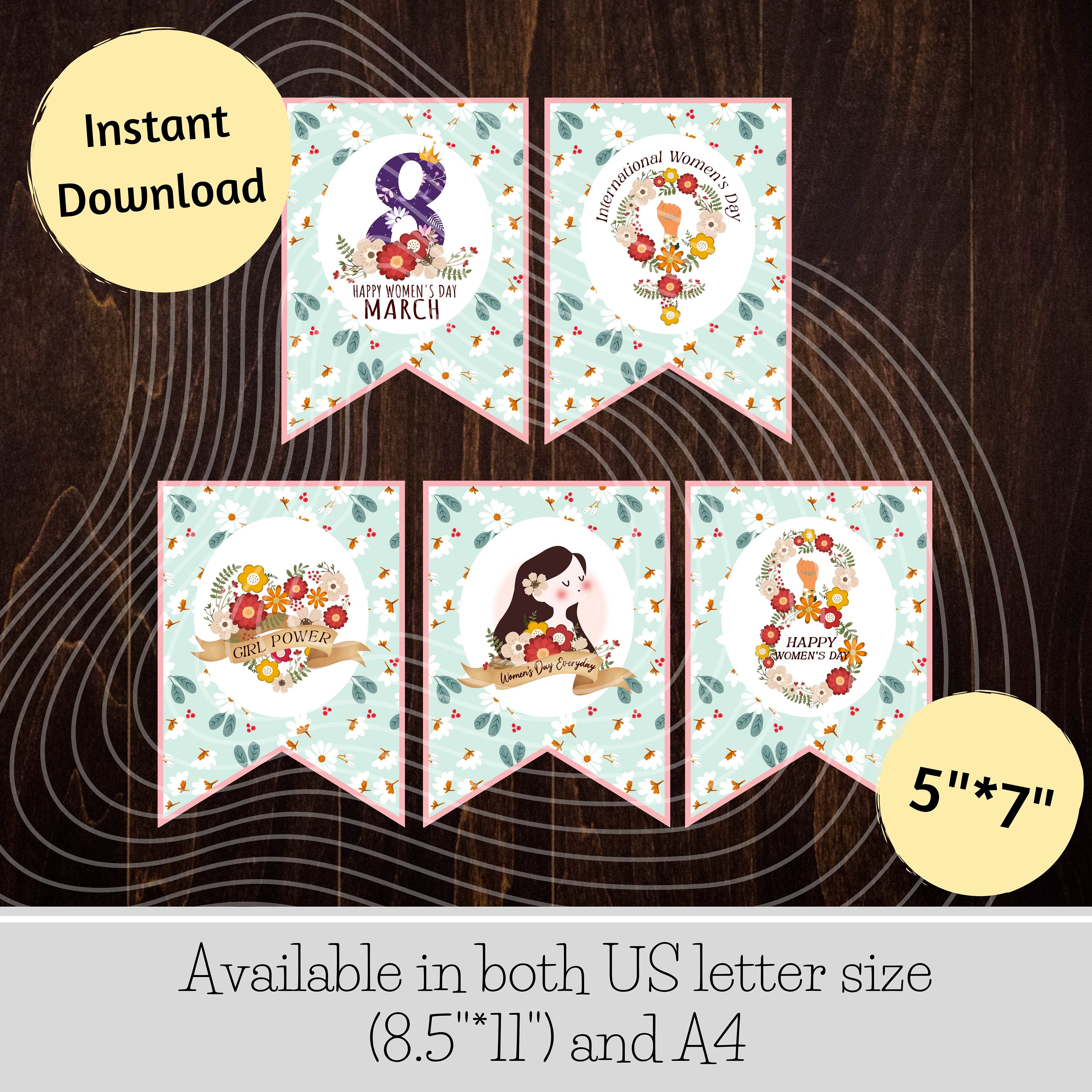 Printable Happy Women's Day Banner, International Women's Day Banner ...