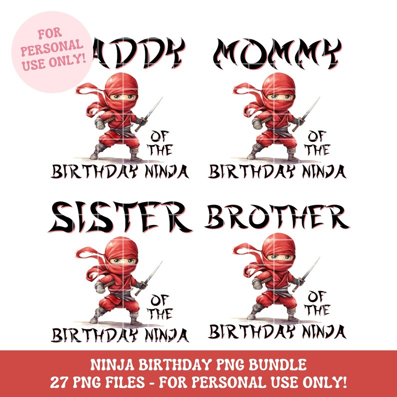 Ninja Birthday Shirt PNG Sublimation, Ninja Boy Birthday Family ...