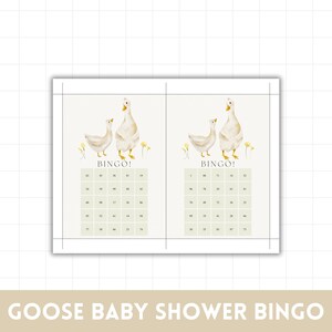 Printable Goose Baby Shower Bingo Game Set, Set of 50 Little Goose Baby ...