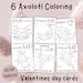 Printable Axolotl Coloring Valentine's Day Cards, School Classroom ...