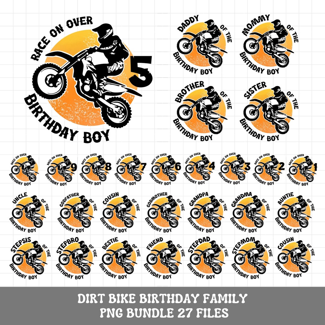 Diet Bike Birthday Family Matching Shirt PNG Bundle, Boys Bike Birthday ...