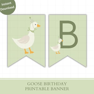 Printable One Silly Goose Birthday Banner, Goose Birthday Party Banner ...