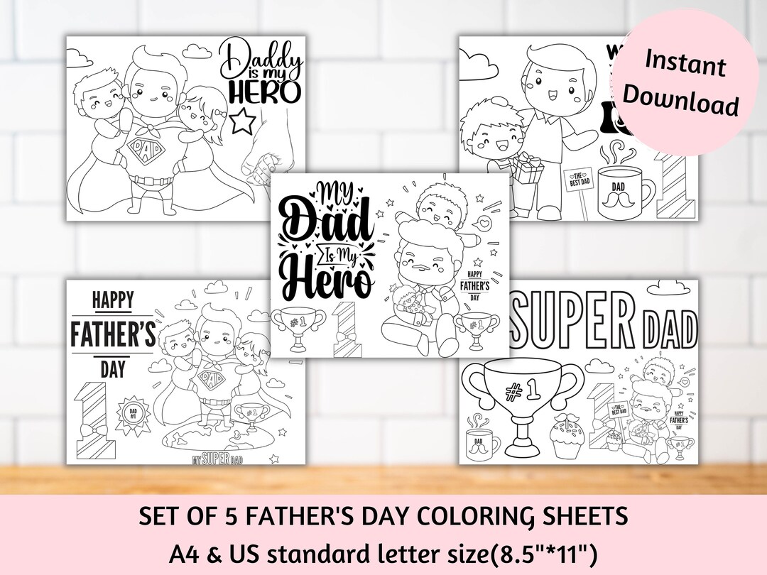 Printable Happy Father's Day Coloring Pages, Kids Coloring Activity ...