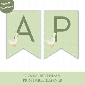 Printable One Silly Goose Birthday Banner, Goose Birthday Party Banner ...