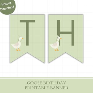 Printable One Silly Goose Birthday Banner, Goose Birthday Party Banner ...