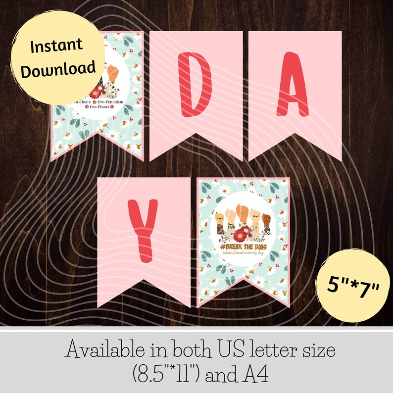 Printable Happy Women's Day Banner, International Women's Day Banner ...