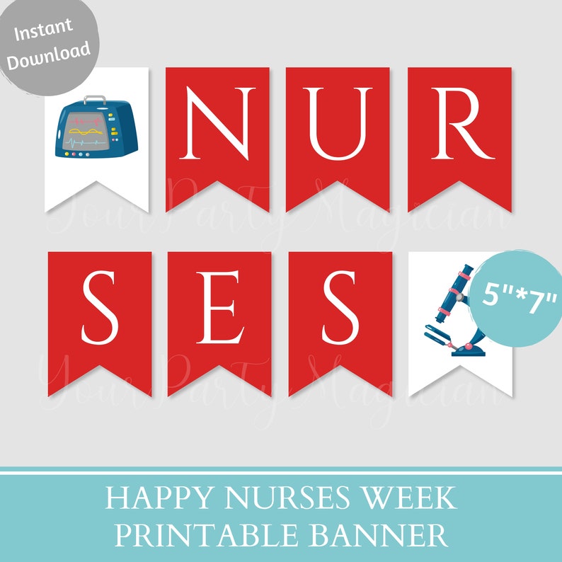 Happy Nurses Week Printable Banner, Nurses Week 2024 Printable Banner ...
