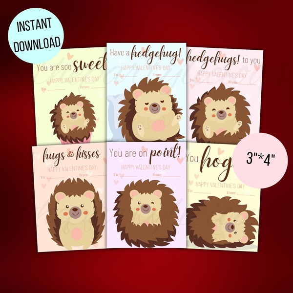 Hedgehog Valentine - Etsy