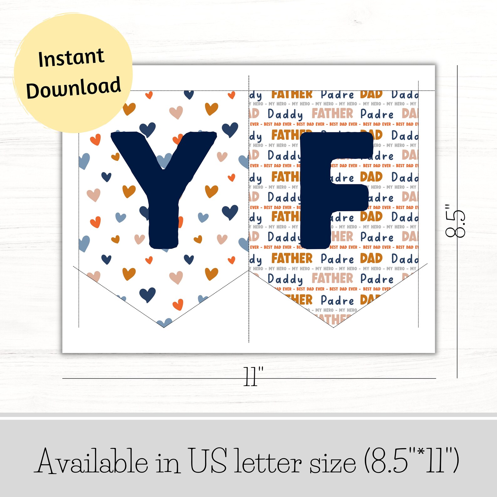 Printable Happy Father's Day Banner Garland Bunting Party Celebration ...