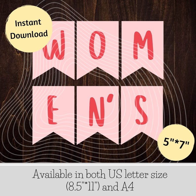 Printable Happy Women's Day Banner, International Women's Day Banner ...