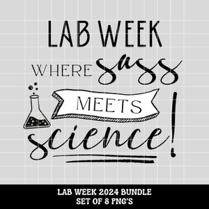 Printable Happy Lab Tech Week PNG Bundle, Medical Laboratory ...