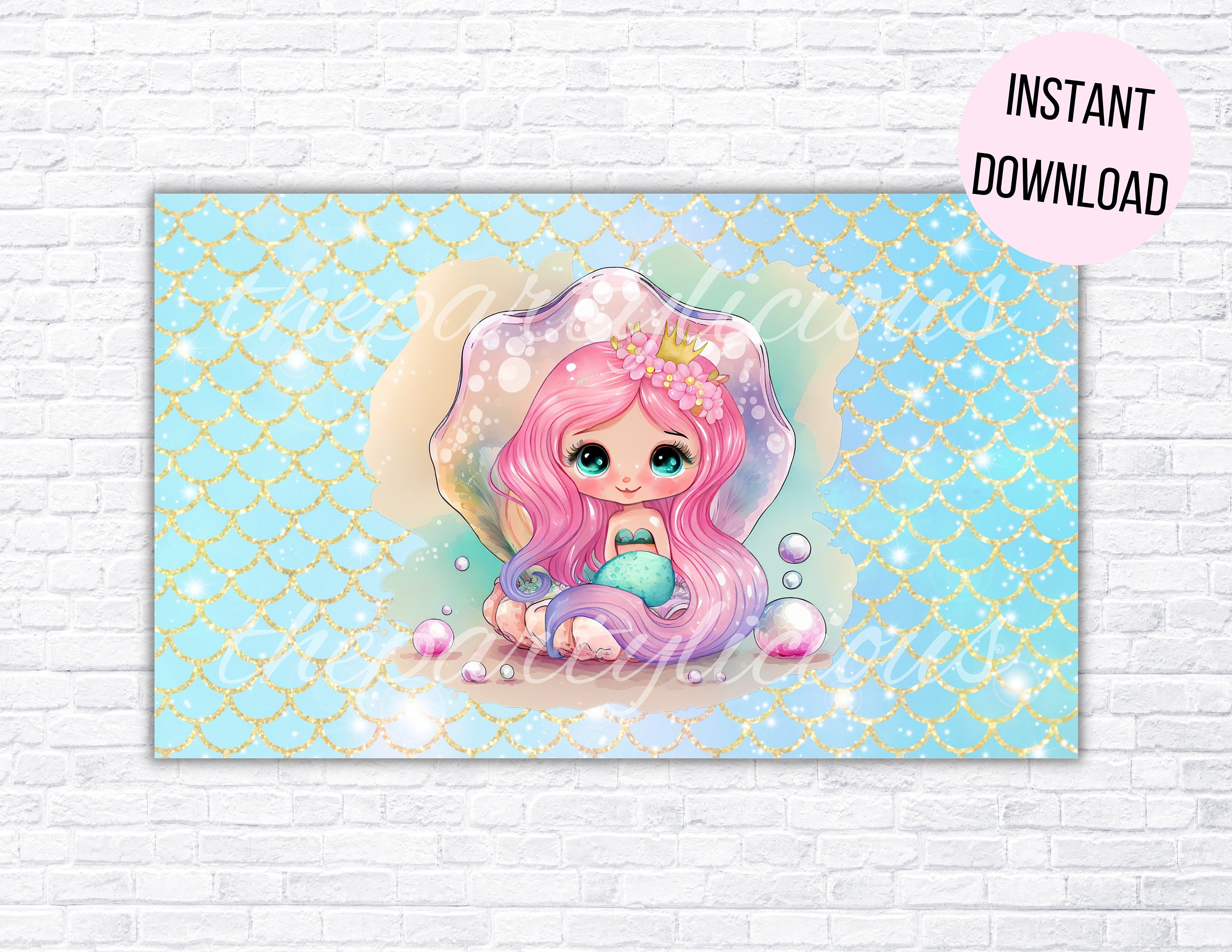 12 Oz Mermaid Flip Top Tumbler Wrappers, Glitter Mermaid Straight Flip ...