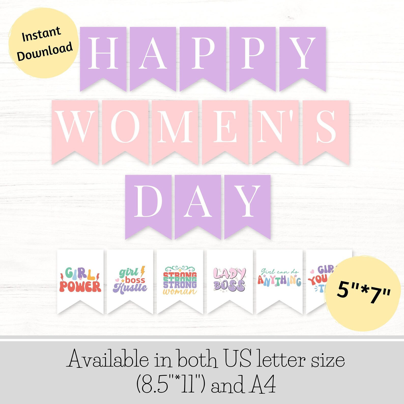 Printable Happy Women's Day Banner, International Women's Day Banner ...