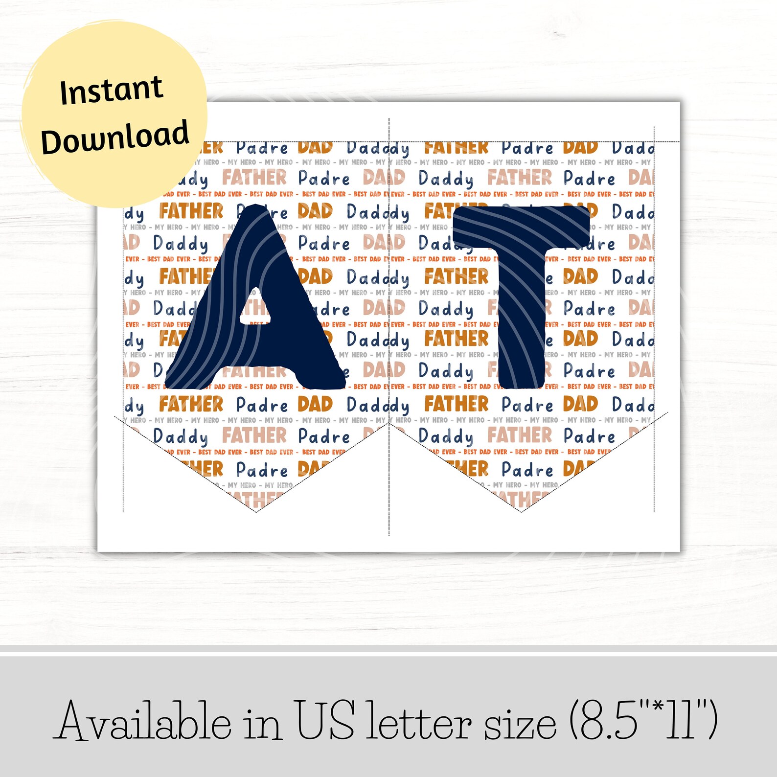 Printable Happy Father's Day Banner Garland Bunting Party Celebration ...