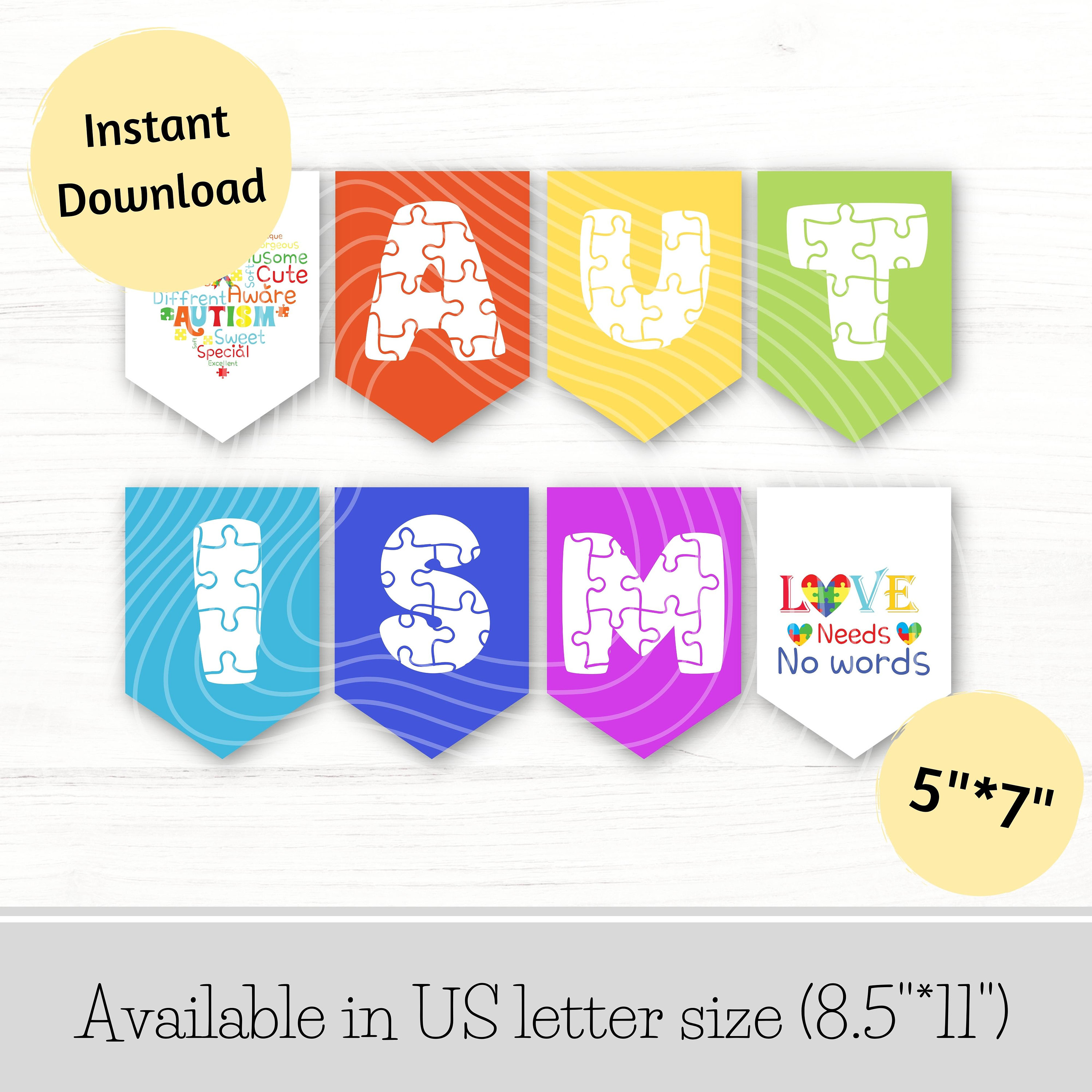 Printable Autism Awareness Day Banner World Autism Day Banner - Etsy