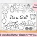 Printable Outer Space Coloring Valentine's Day Cards for School, Space ...