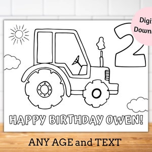 Printable Tractor Coloring Sheet, Tractor Birthday Party Games, Tractor ...