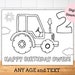 Printable Tractor Coloring Sheet, Tractor Birthday Party Games, Tractor ...