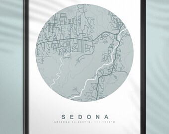 Sedona Arizona Map With STREET LABELS, Digital Print Poster, Printable ...