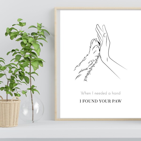 When I Needed a Hand I Found a Paw - Etsy
