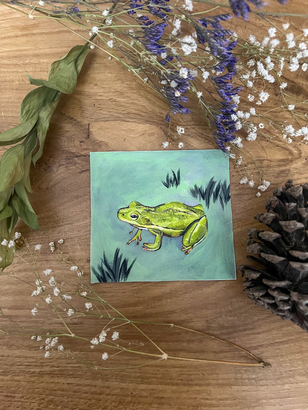 Acrylic Frog Mint Green Fine Art Print on Canvas - Etsy