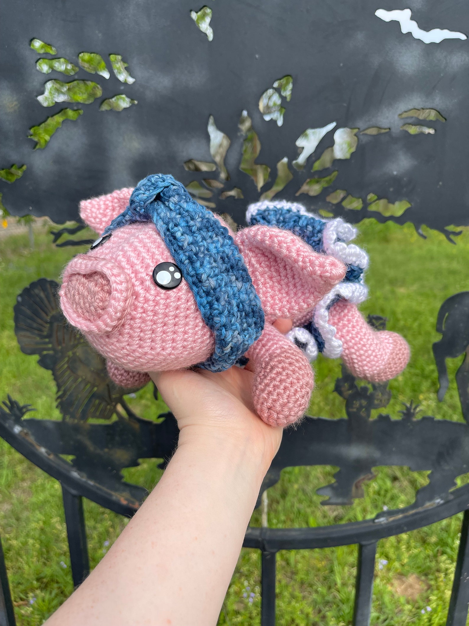 Regina the Adorable Crochet Pig Stuffed Animal, Pink Pig Amigurumi Toy ...