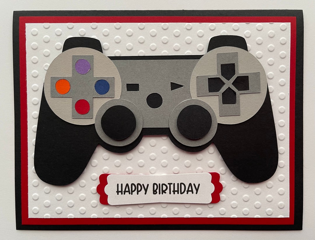 Gaming Controller A2 Birthday Card, Gamer, Games, Handmade - Etsy