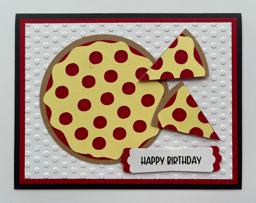 Pizza Birthday A2 Card, Happy Birthday, Pizza Party - Etsy