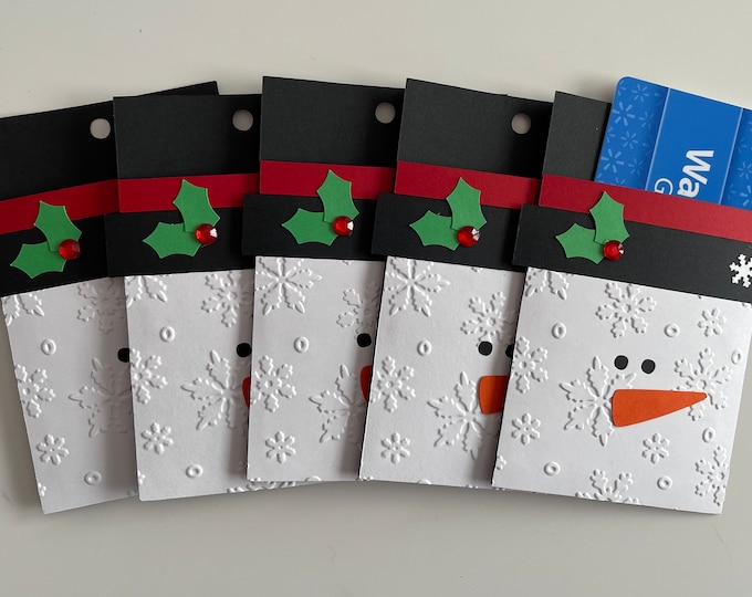 Set of 5 "snowman" Gift Card Holders, Christmas, Handmade - Etsy