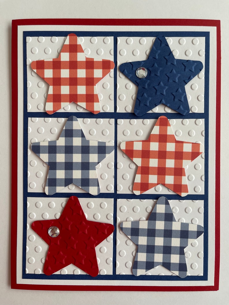 4th of July A2 Card, America, Stars, USA, Handmade - Etsy