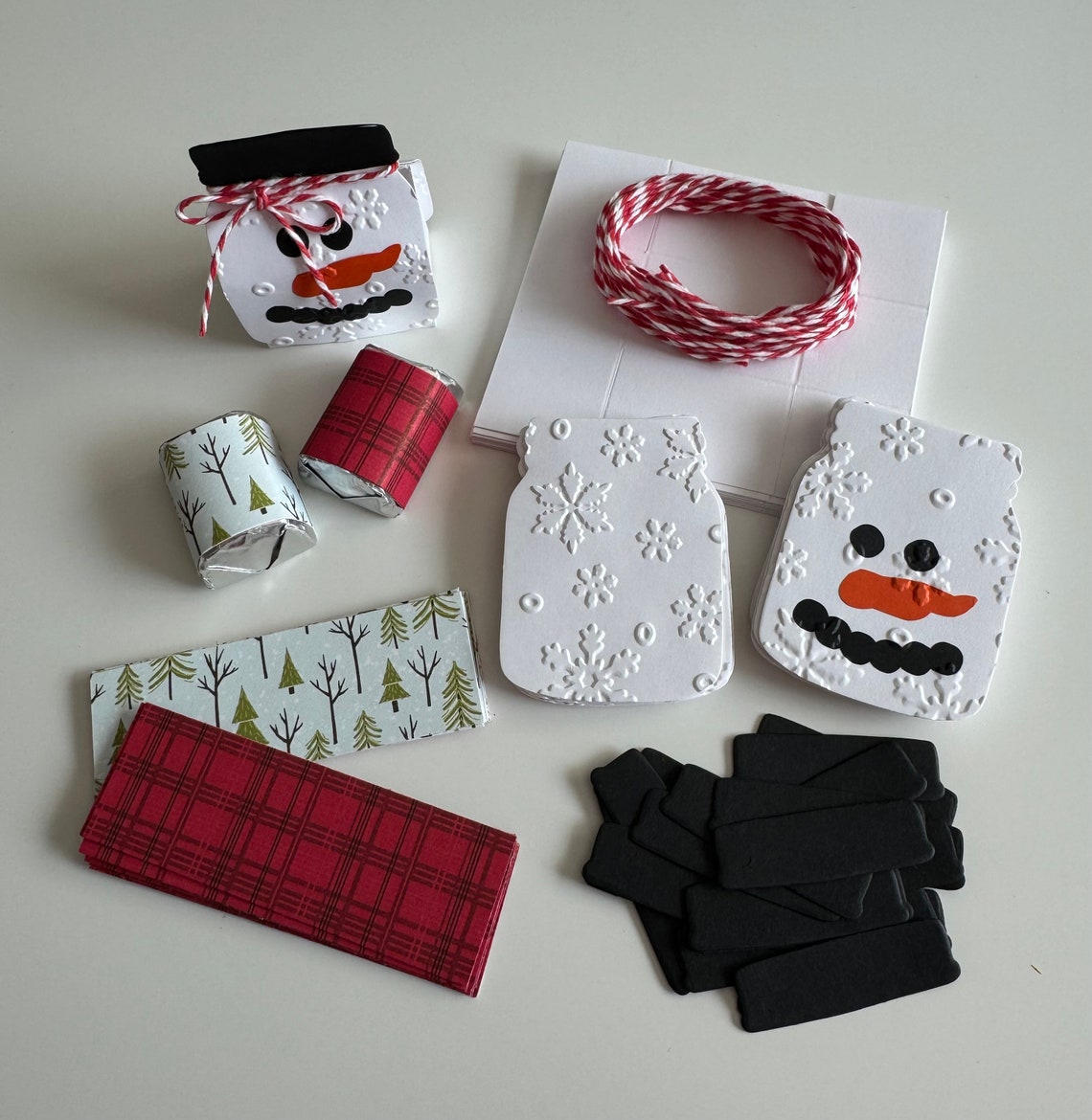 Set of 10 DIY Snowman Treat Box KIT, Stampin Up, Handmade, Winter ...