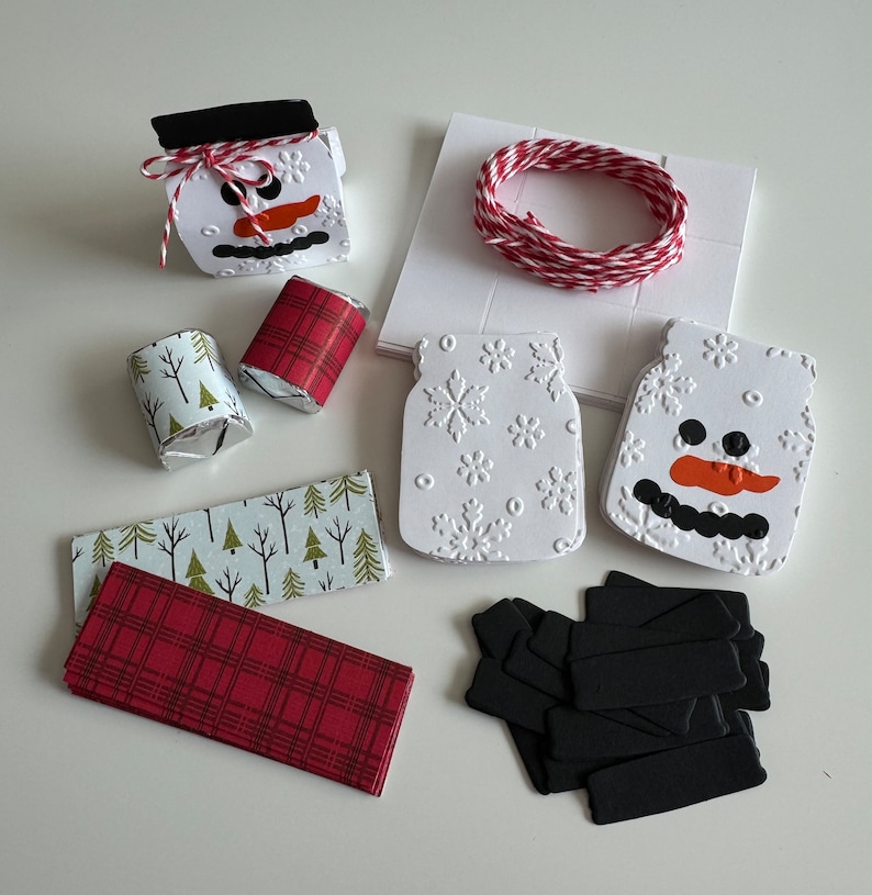 Set of 10 DIY Snowman Treat Box KIT, Stampin Up, Handmade, Winter ...