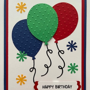 Balloons A2 Birthday Card, Happy Birthday, Handmade - Etsy