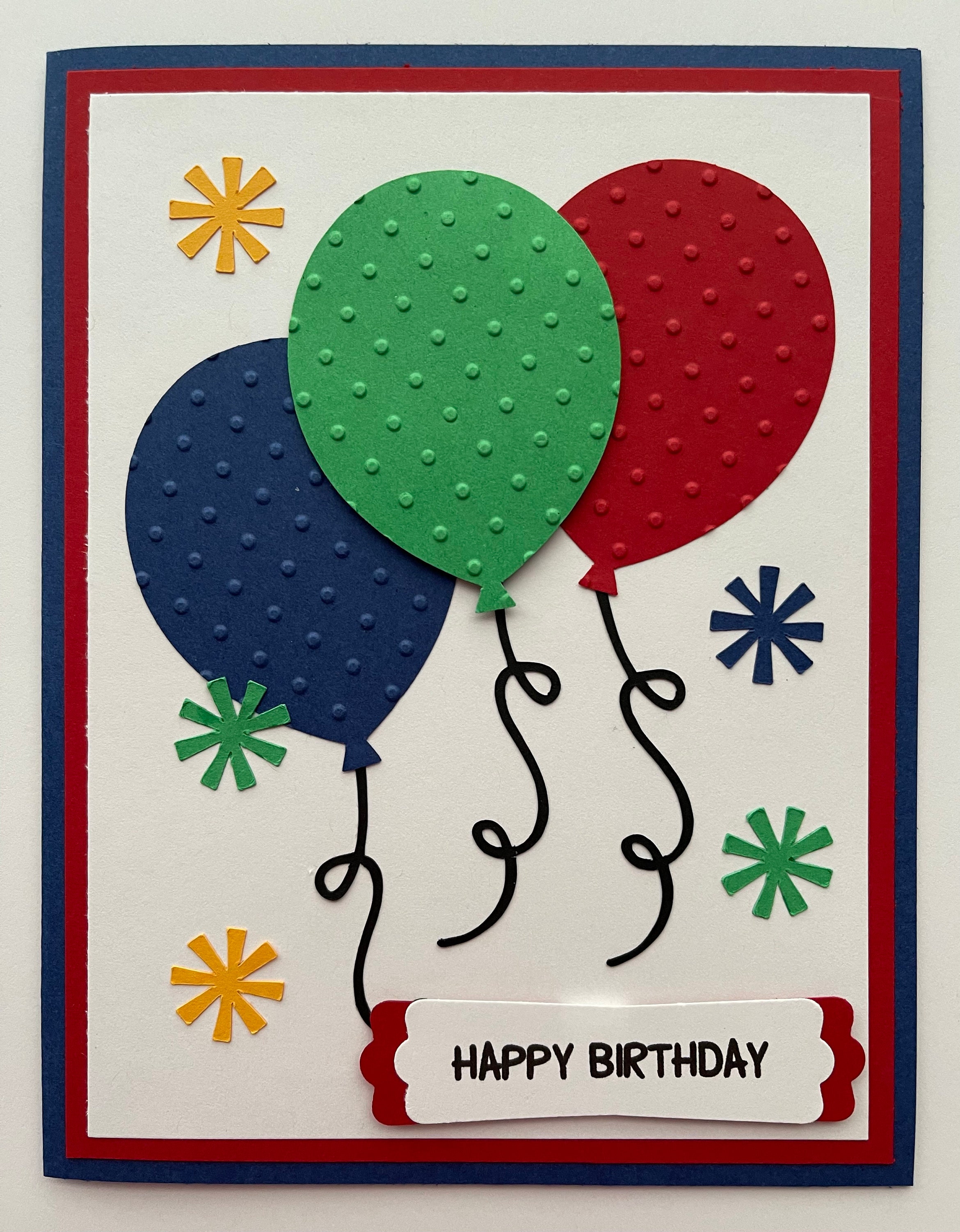 Balloons A2 Birthday Card, Happy Birthday, Handmade - Etsy