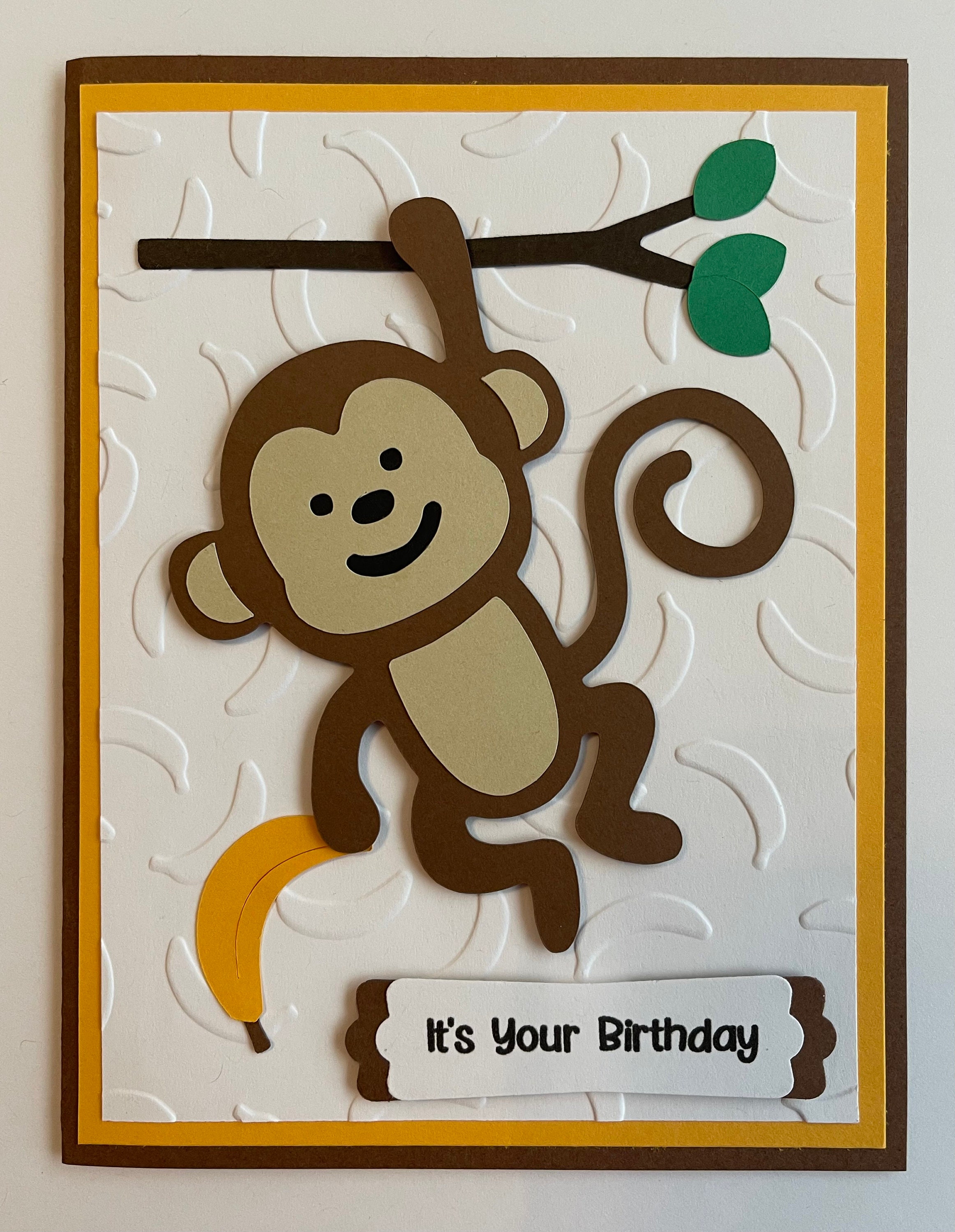Monkey A2 Birthday Card, Handmade - Etsy